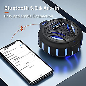 HEYSONG Shower Bluetooth Speaker, IP67 Waterproof Wireless Speakers with 36H Playtime, Stereo Bathroom Speaker, Portable Small Speakers for Kayak, Beach, Hiking, Boat Accessories, Gifts for Men
