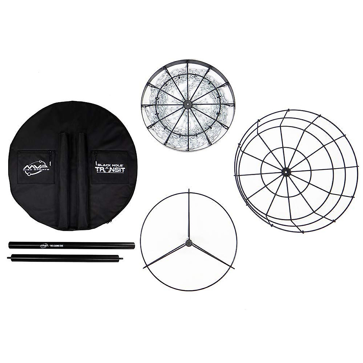 MVP Disc Sports Black Hole Lite Disc Golf Basket with Transit Bag