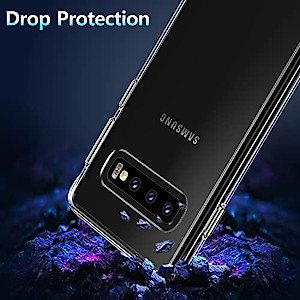 Rayboen Case for Samsung Galaxy S10 Plus (Not for S10), Crystal Clear Non-Slip Anti-Yellowing Shockproof Protective Phone Case, Hard PC Back & Soft TPU Frame Slim Cover for Galaxy S10+ Plus