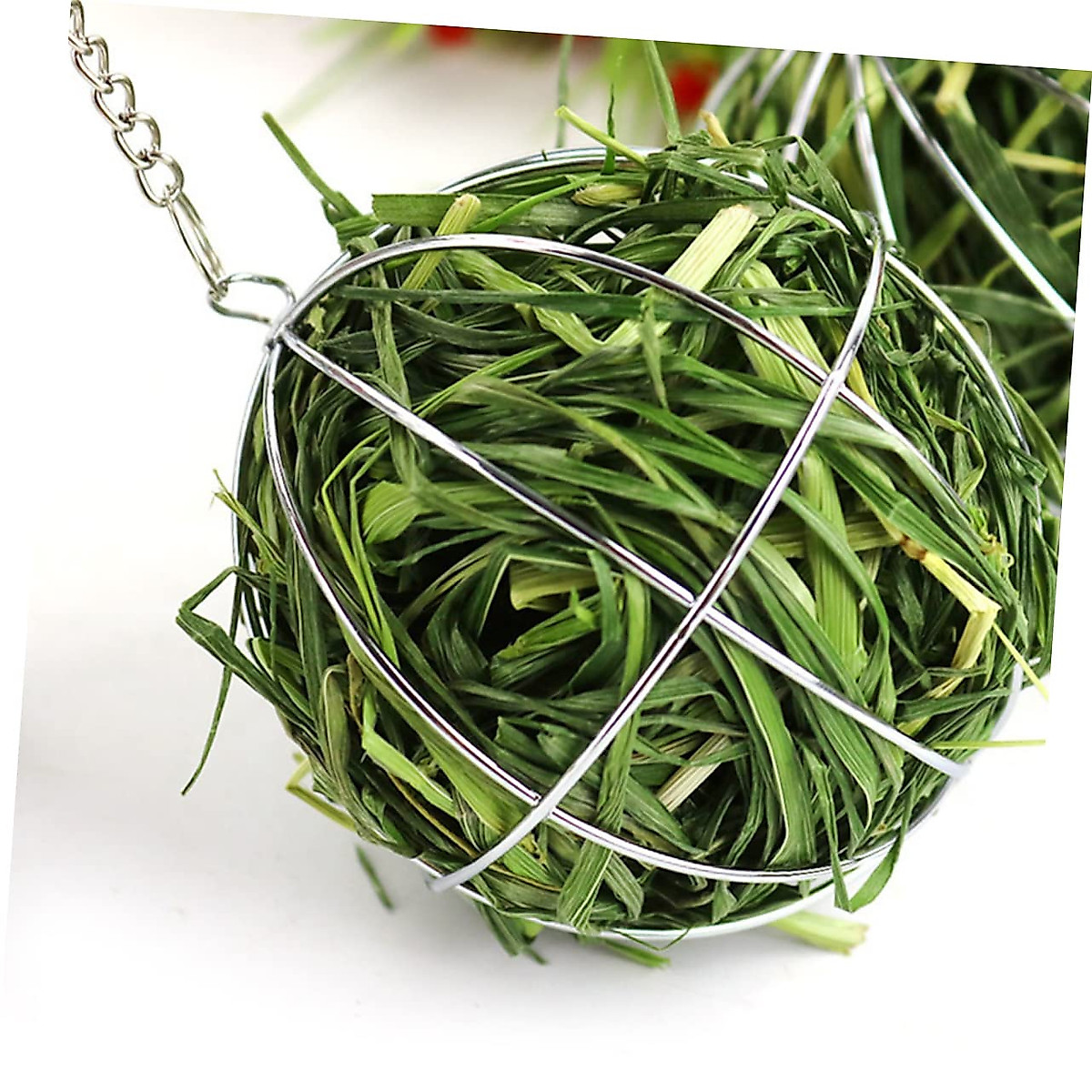balacoo 2 pcs Sphere Hay Feeder Guinea Pig Hamster Hanging Grass Dispenser Pet