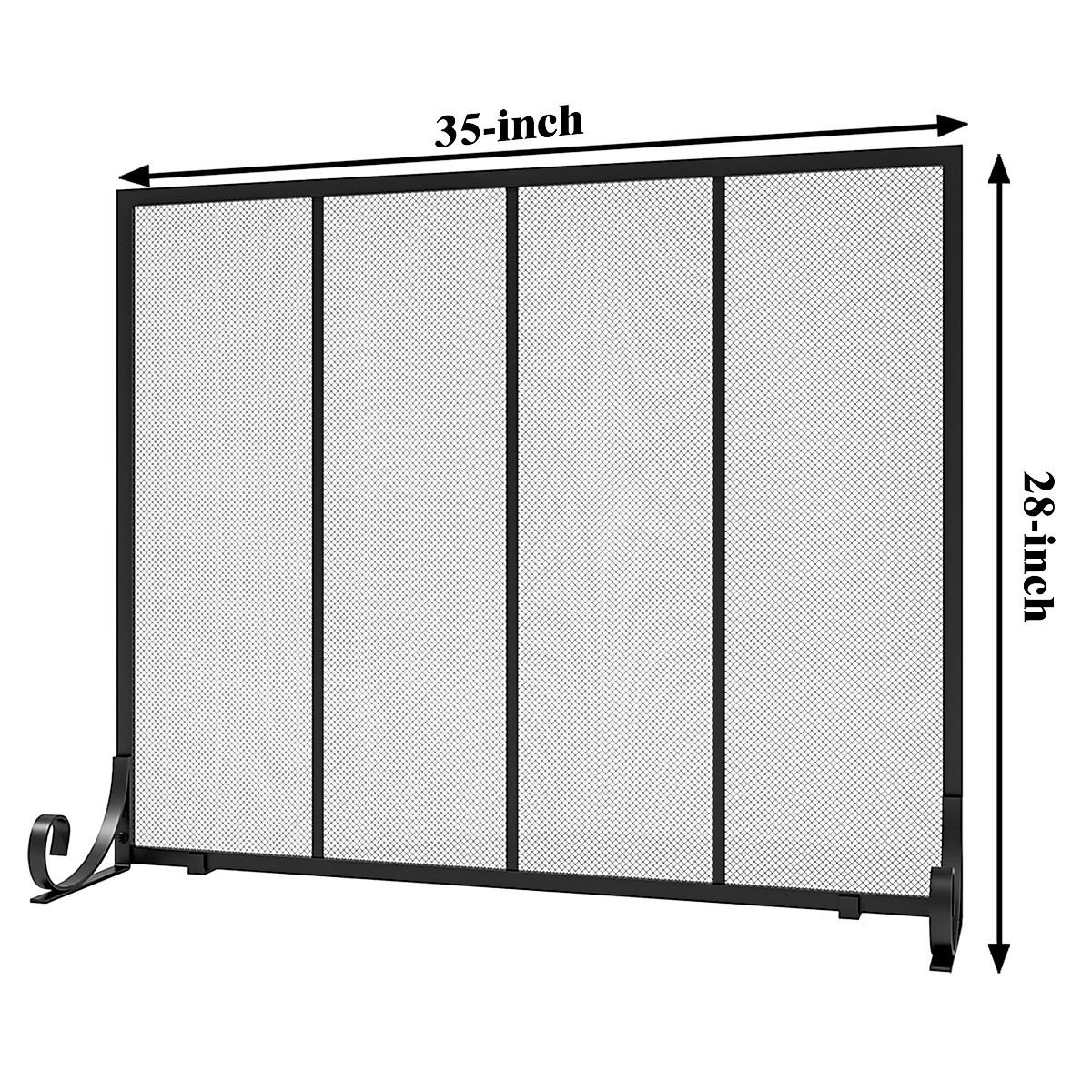 Fire Beauty Flat Panel Fireplace Screen Spark Guard Wrought Metal Gate Cover for Home, Decorative Mesh Fire Place Safety Fence,Baby Safe Spark Guard Protector