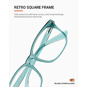 TIJN Unisex Stylish Square Non-Prescription Eyeglasses Glasses Clear Lens Women Men Eyewear