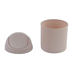 Zerdyne 0.7 Gallon Plastic Mini Trash Can, Tiny Swing Lid Waste Can, Pink