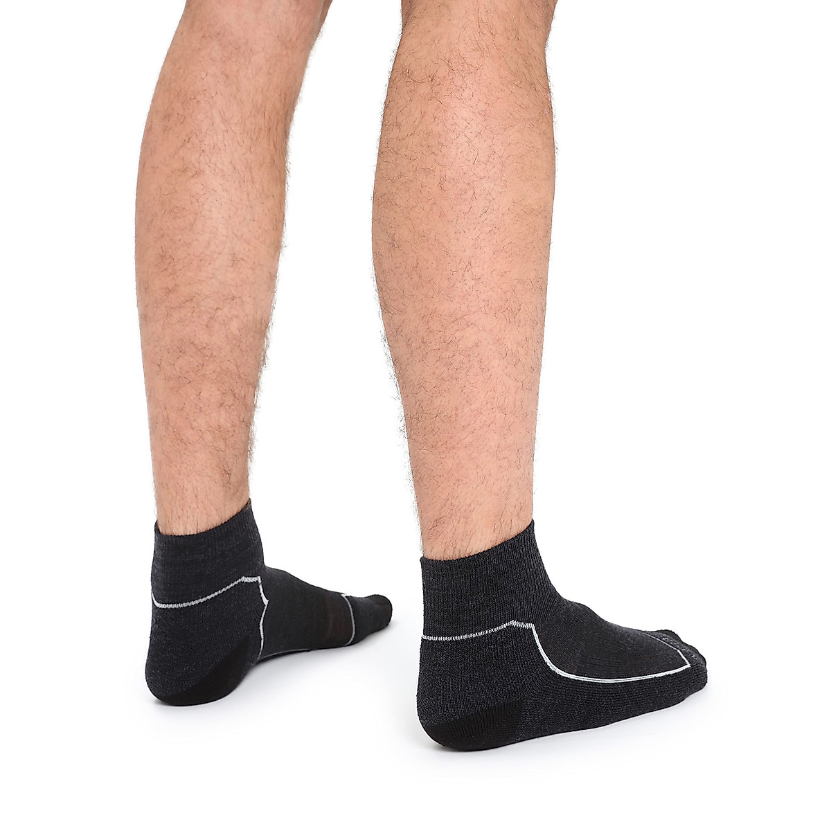 Icebreaker Merino Men's Hike+ Light Mini Sock, Jet Heather, Large