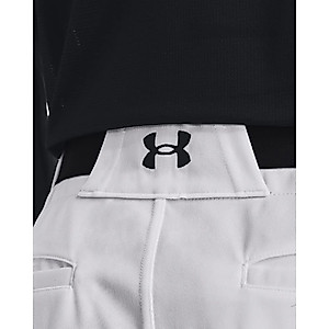 Under Armour Men's Utility Baseball Straight Leg Pant Pipe 22, (100) White/Black/Black, Medium