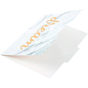 12 Pack Marble Decorative File Folders, Letter Size for Women, Cute Rose Gold with 1/3 Cut Tabs for Women, 6 Inspirational Designs (9.5 x 11.5 in)