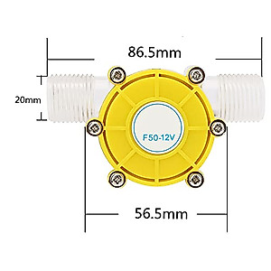 Walfront F50 Water Turbine Generator Micro-hydro DC Water Flow Pump Turbine Hydroelectric Water Charging Tool(12V), Dynamo