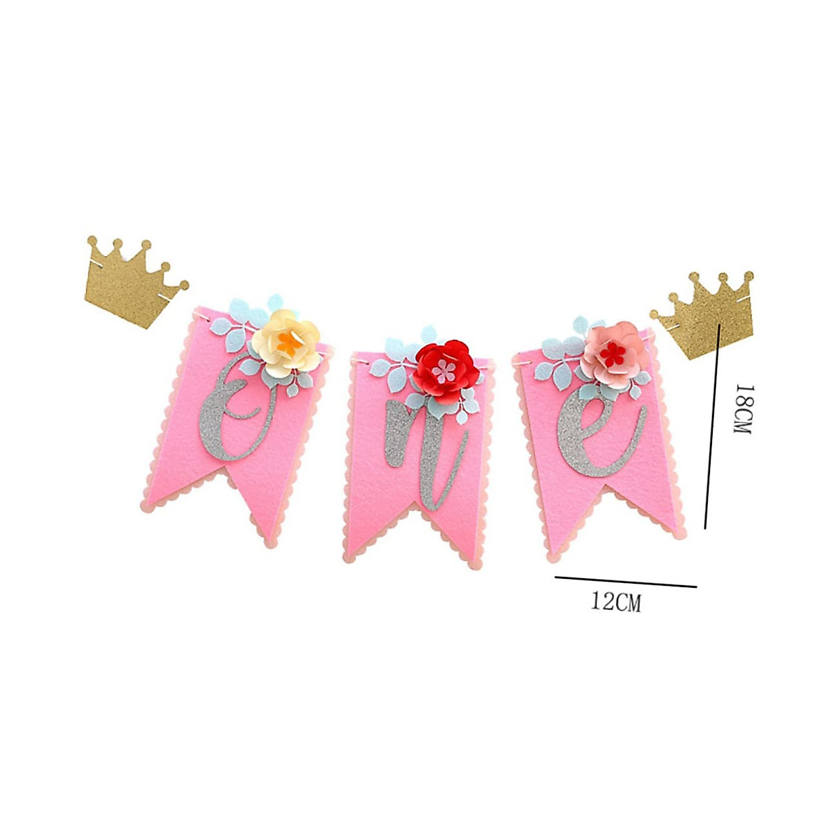 ifundom Girl High Chair High Chair Decoration Baby Birthday Decor Bunting Garland One Birthday Party Banner One Birthday Highchair Garland 1st Birthday Ribbon Baby Girl Three-dimensional