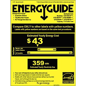 GE GTE18GSNRSS 28 Energy Star Qualified Top Freezer Refrigerator with 17.52 cu. ft. Capacity LED Lighting Adjustable Glass Shelves and Upfront Temperature Controls in Stainless Steel