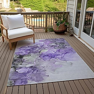 Addison Rugs Chantille ACN520 Purple 2'6" x 3'10 Indoor Outdoor Area Rug, Stain Resistant, Machine Washable, Non Shedding, Bedroom, Living Room, Dining Room, Kitchen Rug