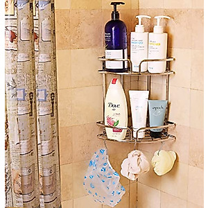 Simple Houseware Large Hanging Shower Caddy + Adhesive Corner Shower Caddy