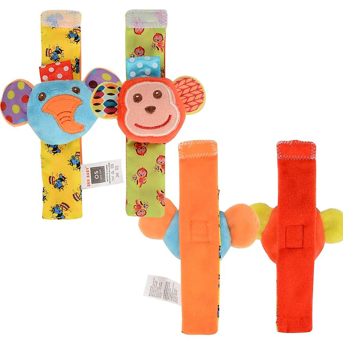 ThinkMax Baby Soft Rattle Toy, Foot Socks Wrists Rattles, Wrists Rattles for Baby,Ankle Sock Cotton and Plush Stuffed Infant Toys