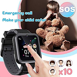 AWEHIRU Kids Smart Watch - Smart Watch for Boys Girls with 16 Games Camera MP3 Music SOS Alarm Clock Flashlight Kids Phone Watch 3-12 Years Old Students Gifts