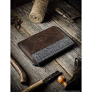 iPad Pro 12.9 inch leather case | Wood Brown, iPad Pro 11 cover, 10.2 inch sleeve, 100% wool felt, pencil holder handmade Crazy Horse leather tablet bag, NEW 2020 iPad Air 10.9 inch, Crazy Horse Craft