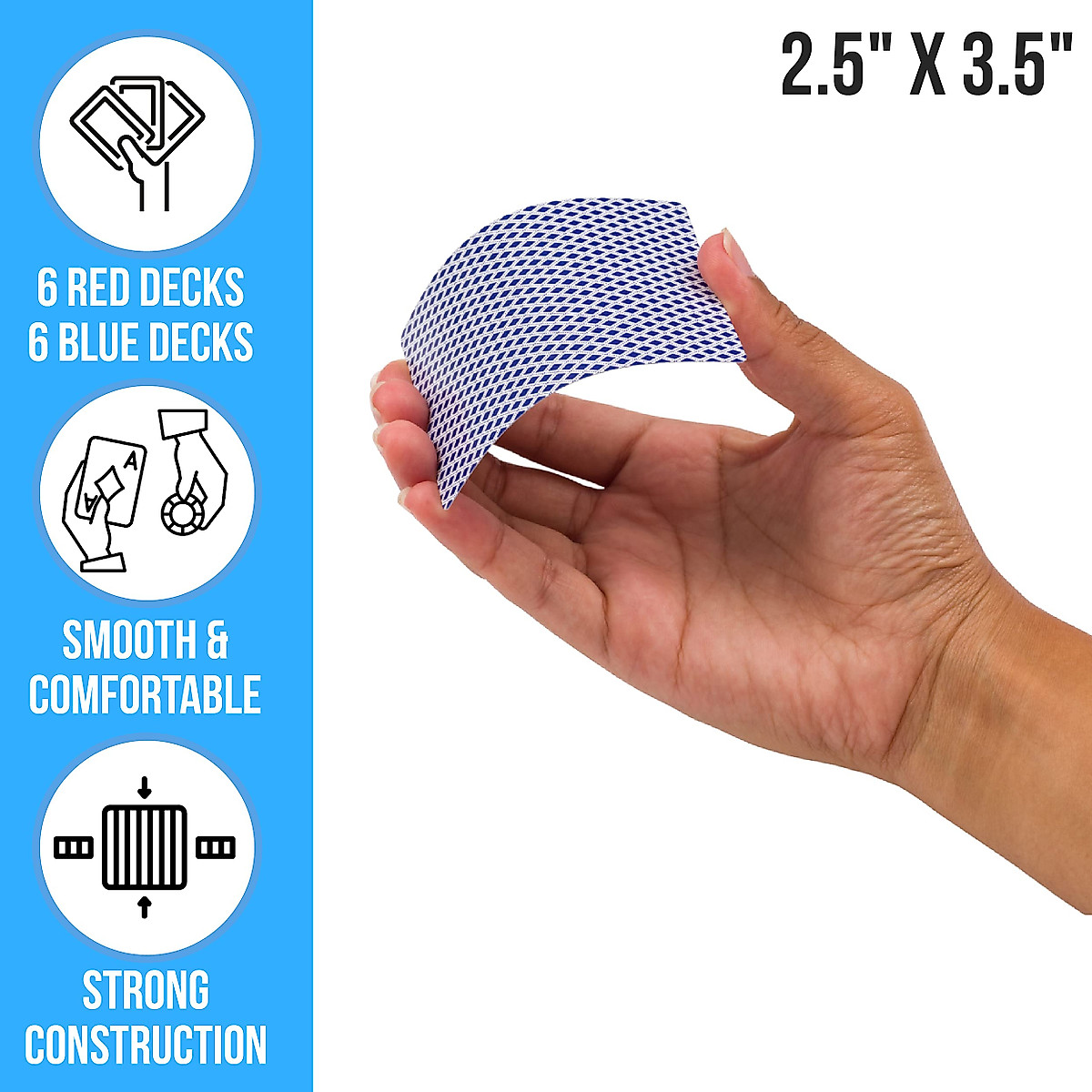 Regal Games Jumbo Playing Cards Set for Adults & Professionals - 6 Red & 6 Blue Large Print Deck of Cards - Blackjack, Euchre, Canasta, Poker Cards - Fun & Travel Playing Cards (12 Pack)