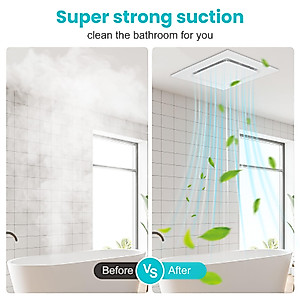 Orsong Bathroom Fan Ceiling Mount Exhaust Ventilation.130 CFM 1.0 Sones 4 Inches Duct Bathroom Exhaust Fan,Very Quiet Ventilation and Exhaust Fan (10 in(Hole Size))，White