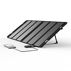 50W Portable Solar Panel, Foldable Solar Panel Kit with Carry Case for Camping, Hiking, Adventure, 18V DC 5521 Type-c USB Charger for LED Lantern, Tent Fan, Cell Phone, 12v Batteries/Power Station