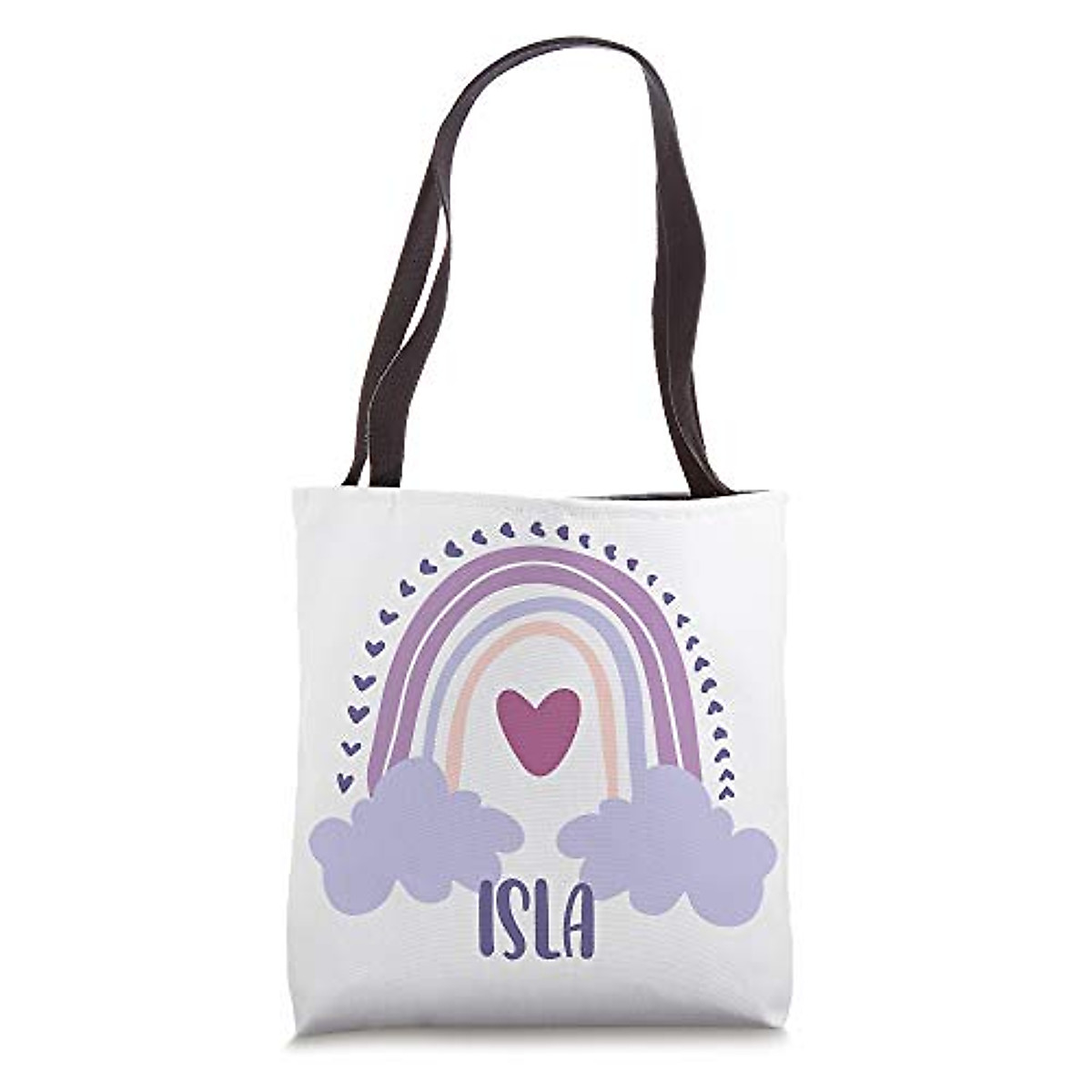 Isla Personalized Custom Name Rainbow Cute Colorful Tote Bag