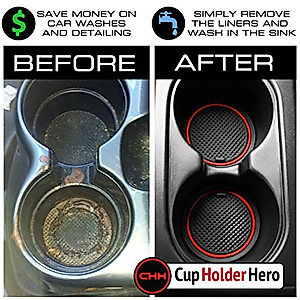 CupHolderHero for Ford F150 Accessories 2015-2020 Premium Custom Interior Non-Slip Anti Dust Center Console Organizer Tray with Liner Mats, 5-pc Set (Bucket Seat) (Blue Trim)