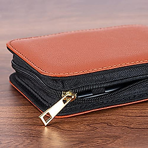 Lanxivi Fountain Pen Roller Pen Pu Leather Case for 12 Pens (Coffee)