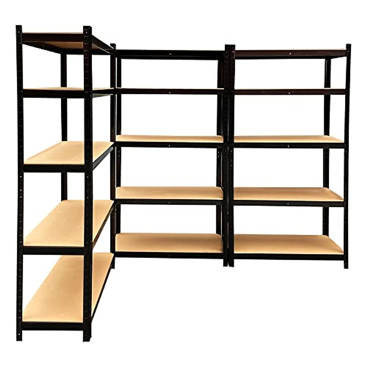 5-Tier Heavy Duty Metal Shelving, 77" x 39" x 20" Racking Storage Unit with Adjustable Shelves, 385LB Capacity Per Shelf, Garage Storage Shelving Units, Boltless Shelving Unit for Free Combination