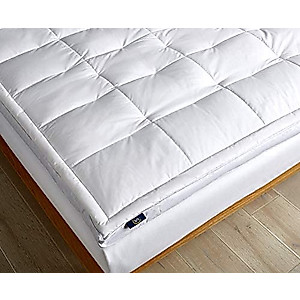 Serta 2-Inch Feather and Down Fiber Top Feather Bed, King, White