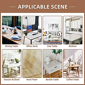 Warmstar Clear Table Cover Protector 36 x 60 Inch,1.5mm Thick Plastic Table Cover Rectangle,PVC Clear Table Protector,Desk Protector Mat for Kitchen, Dresser, Writing Desk，Dining Room Table