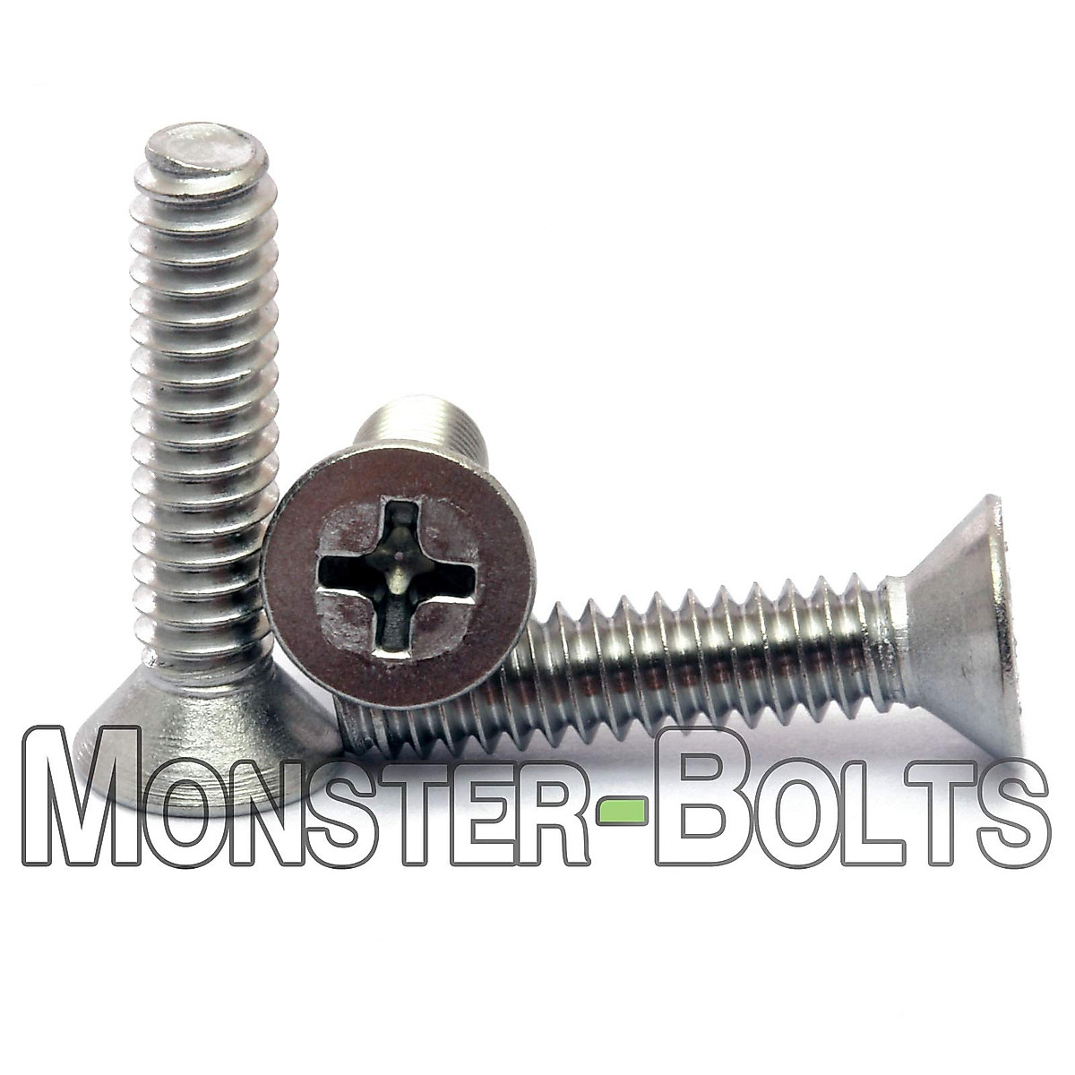 MonsterBolts - #6-32 x 1/4" Phillips Flat Head, Stainless Steel, 10 Pack