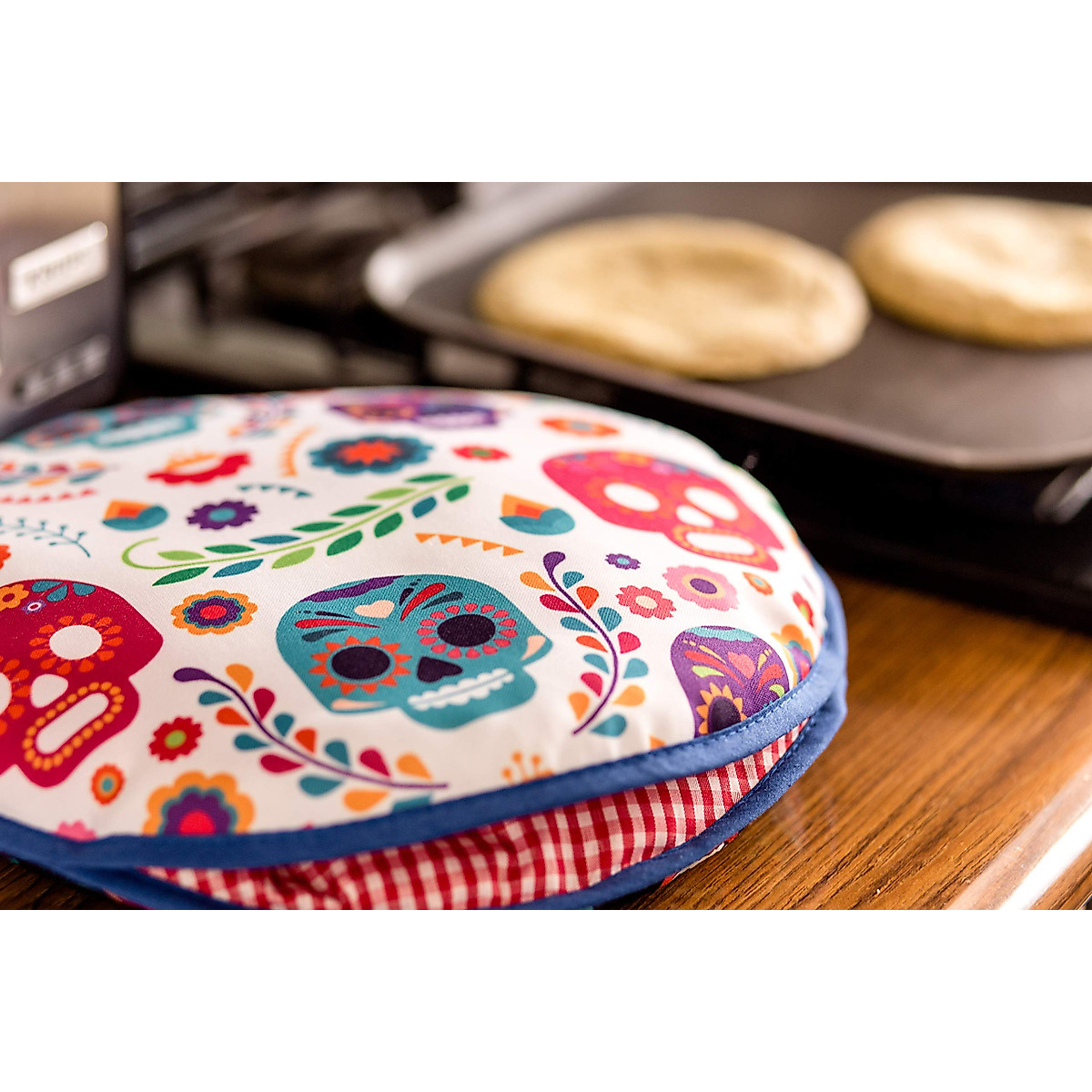 Largest! Two Sided Tortilla Warmer, 12” Insulated and Microwaveable, Fabric Pouch Keeps Them Warm for up to One Hour! Perfect Holder for Corn & Flour, Insulated Keeper! by ENdeas