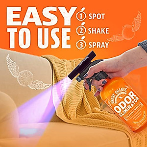 ANGRY ORANGE UV Flashlight - LED Black Light Detector for Dry Dog Urine - Flashlights Make Stains Glow in The Dark with Ultraviolet Blacklight