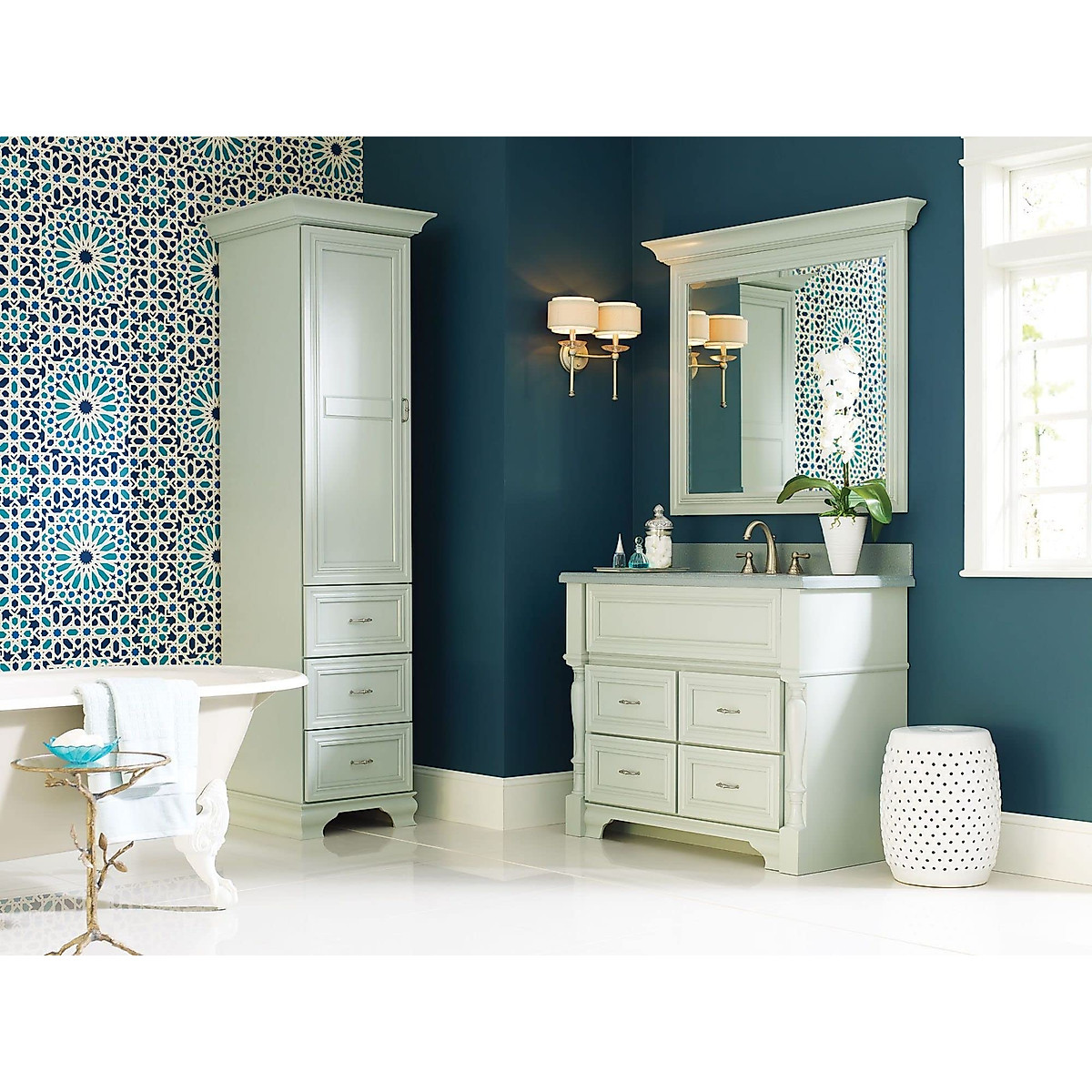 Moen Kingsley Brushed Nickel Two-Handle Widespread High-Arc Bathroom Faucet, Valve Required, T6125BN