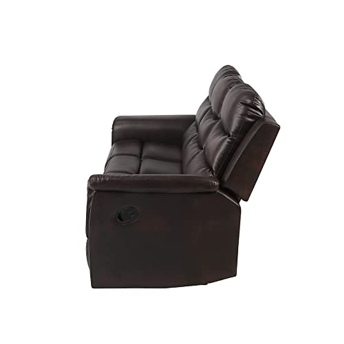 YUNLife&Home PU Leather Manual Wall Hugger Chair with 2 Cup Holders&Pillow Top Armrest,Double Reclining Sectional Sofa 3-Seat Couch Loveseat for Living Room Apartment Office RV Theater Furniture Set