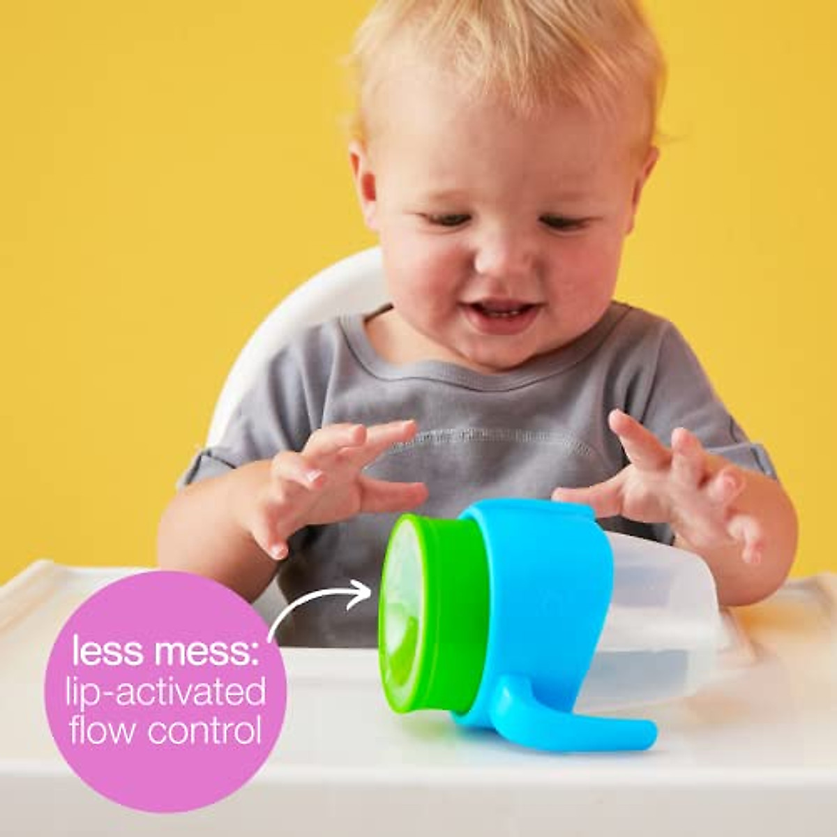 b.box NEW 360 Cup (8.5oz) | Toddler Sippy Cup & Trainer Cup with Silicone Drinking Rim | Spill Proof Locking Mechanism for On the Go | Dishwasher Safe | Babies 6m+ to Toddlers (Emerald Forest)