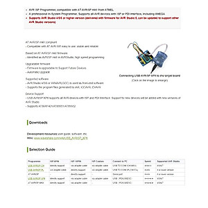 Waveshare ATMEL AVR Programmer USB AVRISP XPII Compatible Atmel at AVR ISP mk2 mkII in-System Programmer Supports AVR Studio 4/5/6/7