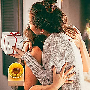 MISS LI GARDEN Forever Teddy Sunflower Crystal Ball with LED Lights,Best Gifts for Her Wife Girlfriend Women, Anniversary, Mothers Day, Birthday, Valentine's Day Home Décor