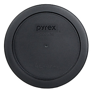 Pyrex 7201-PC 4 Cup Round Storage Cover for Glass Bowls (4, Black) (FBA_7201-PC)