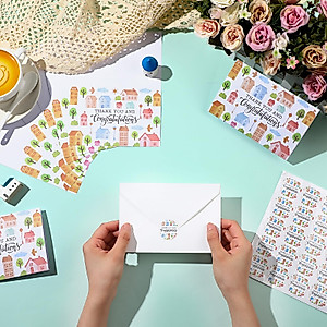 Dunzoom 25 Sets Real Estate Cards 2024 New Home Congratulations Cards Thank You New House Card with Envelope and Stickers Closing Gifts for Home Buyers Real Estate Agent Favors