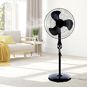 Utilitech 18-in 3-Speed Indoor Stand Fan With Timer and Remote Control