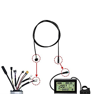 ZLiT E-Bike Extension Cable,5 Pin Waterproof Extension Conversion Cable Line Adapter SM Connector for Electric Bike Female to Male Wire Accessories (Black)