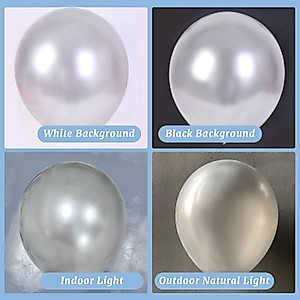 MOMOHOO 130PCS Silver Balloons Different Size, 5 10 12 18 Inch Metallic Silver Balloons Garland Kit Chrome Latex Balloons for Weddings, Anniversary, Celebration Party Decoration.