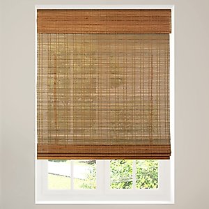 CALYX INTERIORS Cordless Bamboo Roman Shade Blind, Light Filtering, 30.5" W x 48" H, Ceylon Light Russet