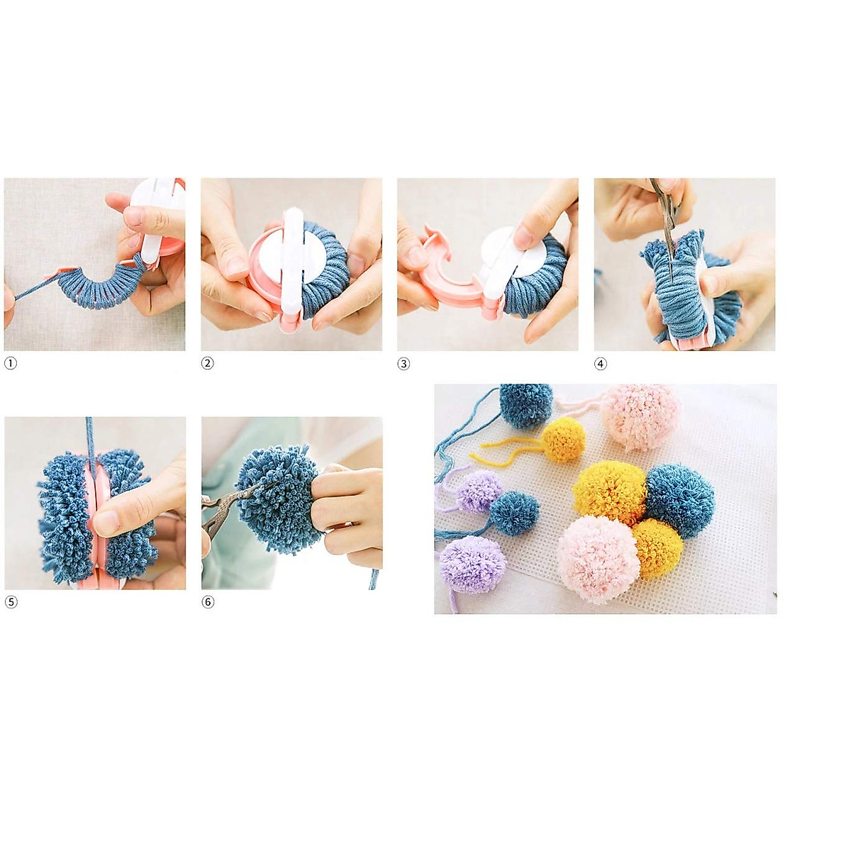 Readaeer Round Knitting Looms Set Craft Kit Tool with Hook Needle and Pompom Maker