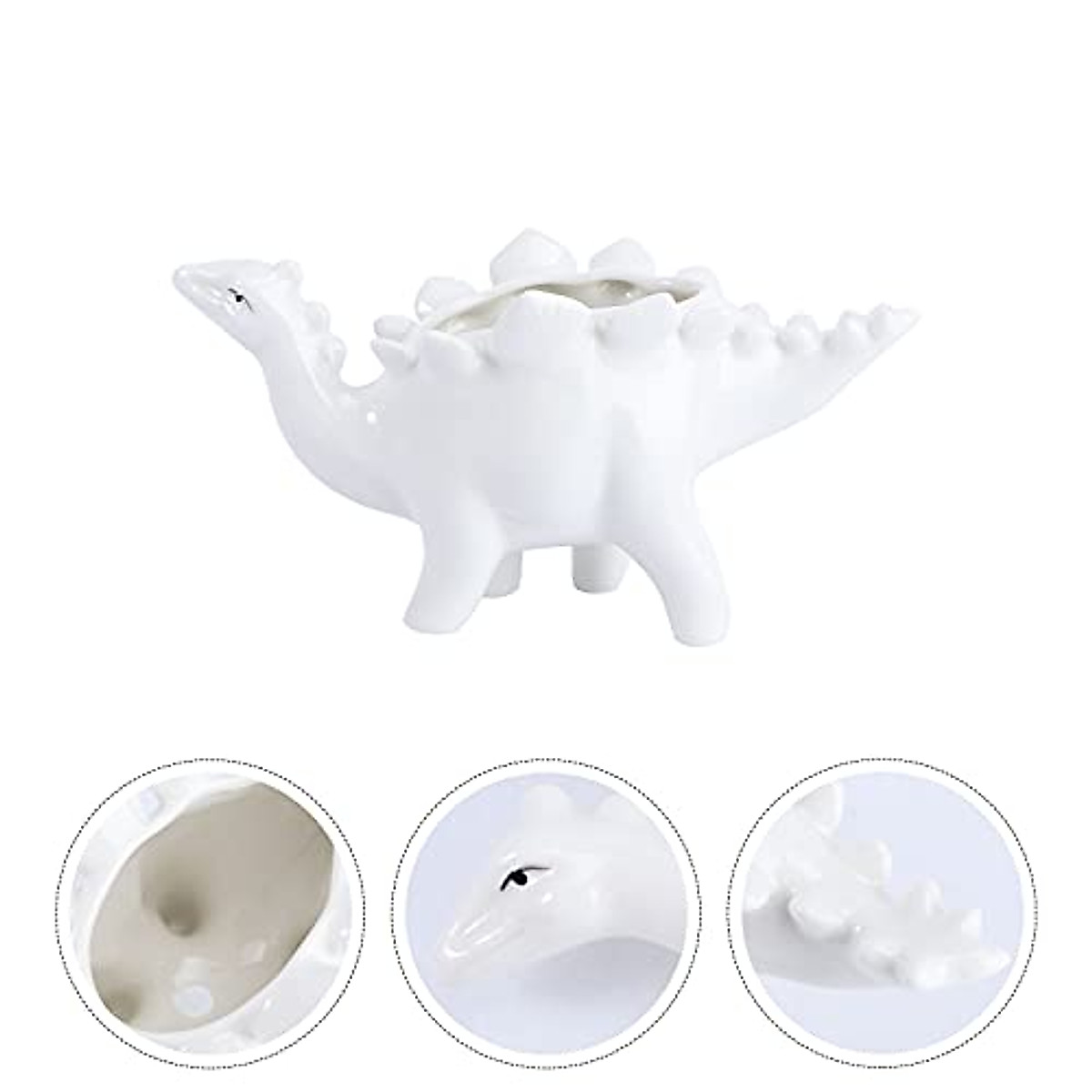 Happyyami Dinosaur Ceramic Flower Pot Ceramic Planter Succulent Planter Decorative Planter Indoor pots for Plants planters for Indoor Plants Succulents Cartoon Plant Pot Cactus Planter Juicy