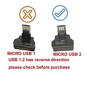 Permanent Ulter Flat Slim Thin Micro USB 90 Degree Angled Male to Micro USB Female for sync and Charging Black (10CM)