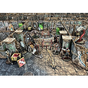 Battle Systems - Modular Tabletop 3D Gaming Sci-Fi Terrain - Perfect for 28mm-35mm Miniatures and Figures - No Painting Required - Science Fiction Aliens 40K Wargame - (Alien Catacombs)