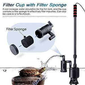 AQQA Electric Aquarium Gravel Cleaner, 6 in 1 Automatic Fish Tank Cleaning Tools Gravel Vacuum for Aquarium, Suitable for Change Water Wash Sand Water Filter and Water Circulation (320GPH, 20W)