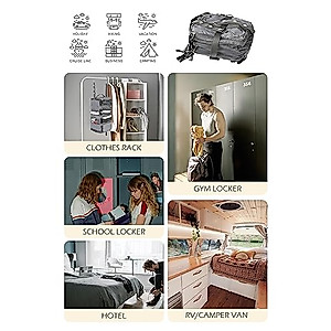 ELEZAY Hanging Packing Cubes with Compression Capability Portable 4-Shelf Closet for Travel Collapsible Space Saver Bag Clothes Organizer for Carry-on Luggage Suitcase Small_18*9 * 7 IN, Lightgrey