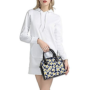 FKELYI Yellow Sunflowers Tropical Design Leather Satchel Handbags for Women Girls Shoulder Crossbody Bag Travel Shopping Totes