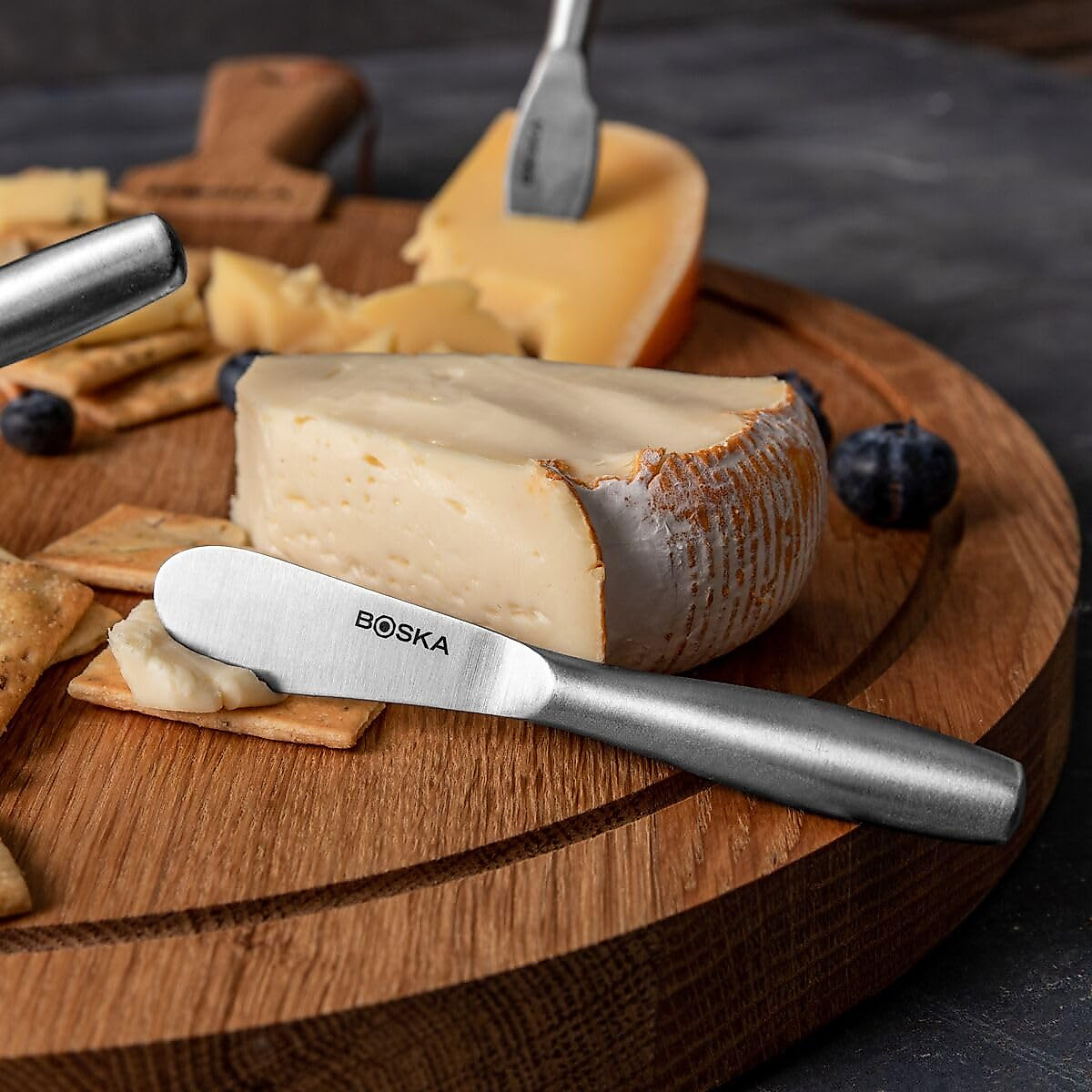 Boska Cheese Slicer & Knives - Lovers Set Copenhagen - Multi-Functional for Cheeses, Citrus & Hard Vegetables - Dishwasher Safe