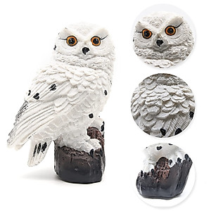 OriginalSourcing Solar Garden Lights Garden Statues LED Owl Solar Lights Waterproof Owl Lamp Outdoors for Garden Decor (White)